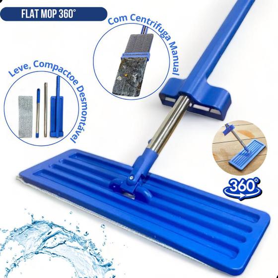 Esfregão Rodo Mop FLAT 360 Limpa Fácil Cabo Extensivo Premuim - Clean Tech - Mop - Magazine Luiza