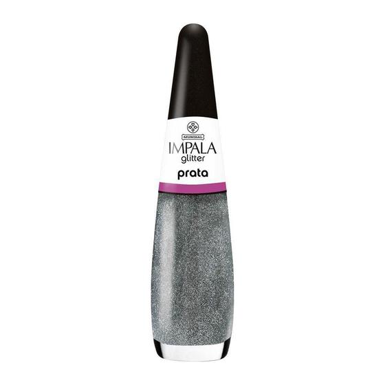 Esmalte Impala Prata Gliter - 7,5 ml - Esmalte - Magazine Luiza