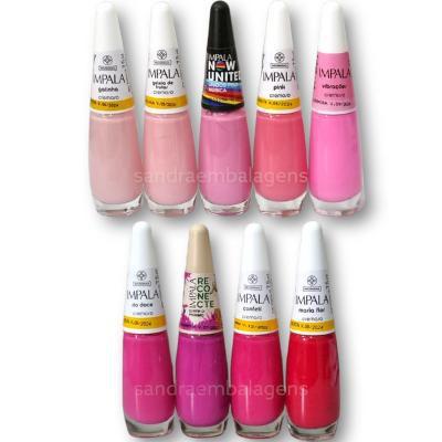 Esmalte Impala Rosa Kit Com 9 Cores Tons Diferentes Manicure - Esmalte ...