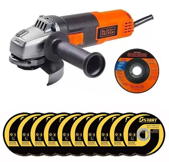 Esmerilhadeira Angular 4 1/2 G720 820w 220v + KIT - Black & Decker ...