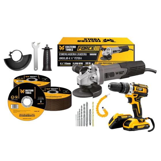 Esmerilhadeira Angular Profisional 1000W com kit de 50 Discos de Corte ...