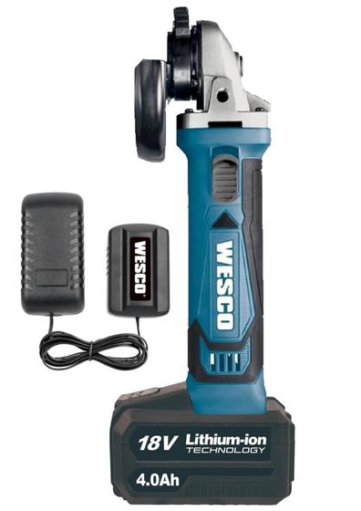 Esmerilhadeira Com Bateria de 18V 4.0Ah - Wesco - Esmerilhadeira a ...