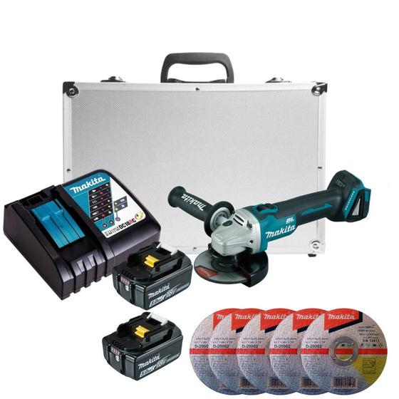 Esmerilhadeira dga504 com 2 bateias e carregador e maleta e disco ...
