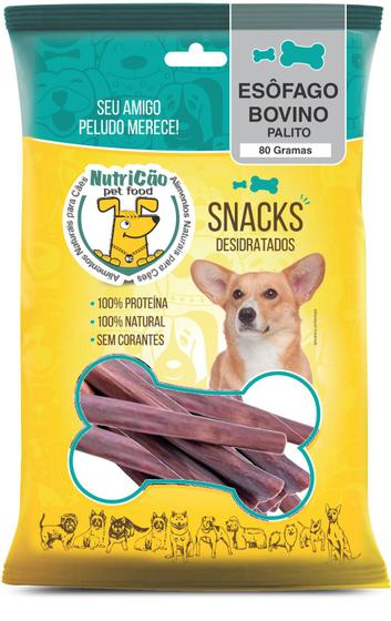 Esôfago Bovino Palito Natural 80 Gr Petisco para Cães, Desidratado para ...