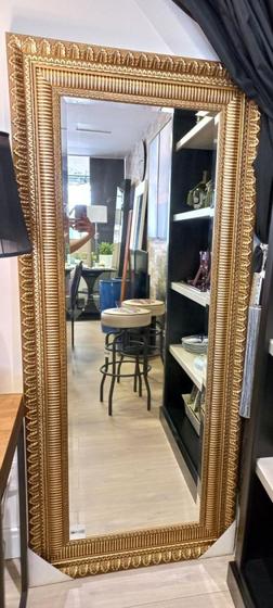 Espelho Bisotê com Moldura Dourada Dupla - Via Decor - Espelho ...