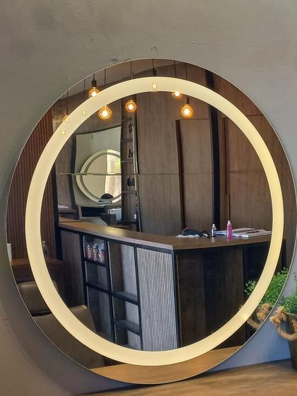 Espelho Com Luz De Led Redondo 50Cm TOUCH SCREEN - TOP ESPELHOS - Espelho Camarim - Magazine Luiza