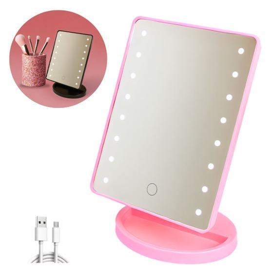 Espelho de Mesa para Maquiagem com Luz Led Touch Artivulado Gira Penteadeira - MAKE FRIENDS ...