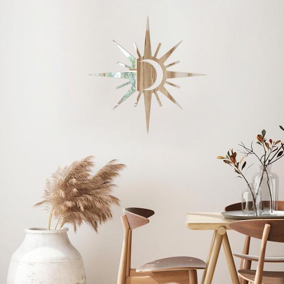 Espelho Decorativo Sol e Lua - Inove Papéis de Parede - Espelho Decorativo - Magazine Luiza