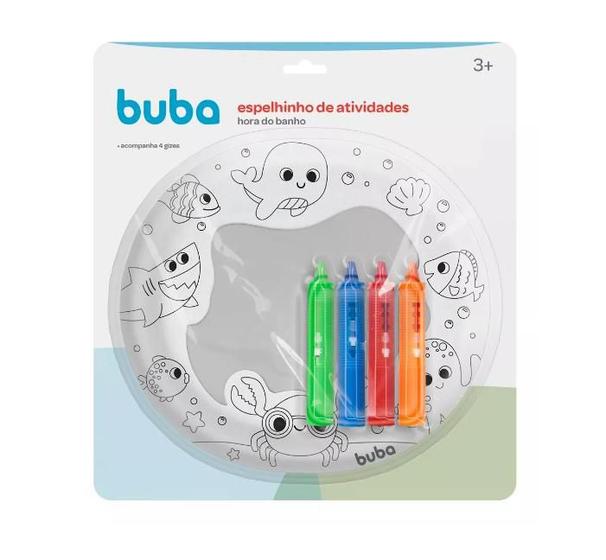 Espelho desenhar giz colorir Banho Educativo Moldura Buba - Kit de ...