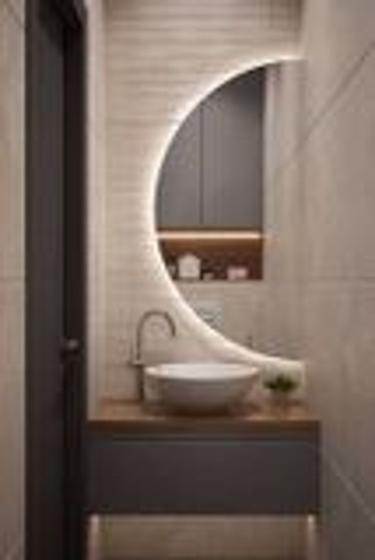 Espelho meia Lua com Led - Reis e Missassi - Espelho Decorativo ...