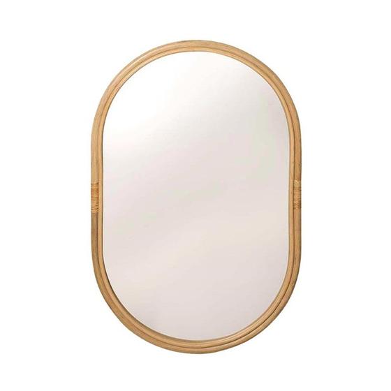 Espelho Oval com Borda de Rattan Natural Mart 74x50cm - Espelho ...