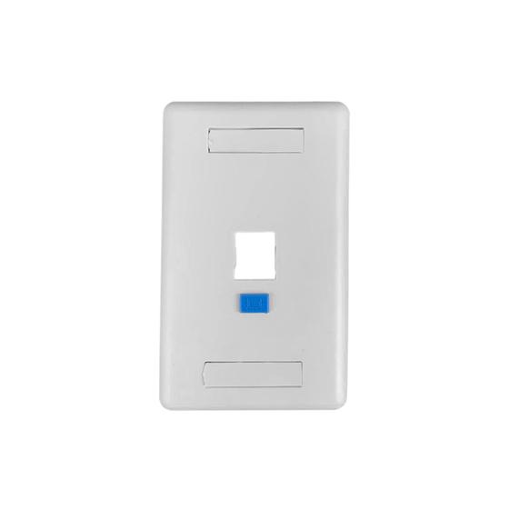 Espelho plástico 4x2 com 01 Saída branco fixo para conectores fêmea RJ ...