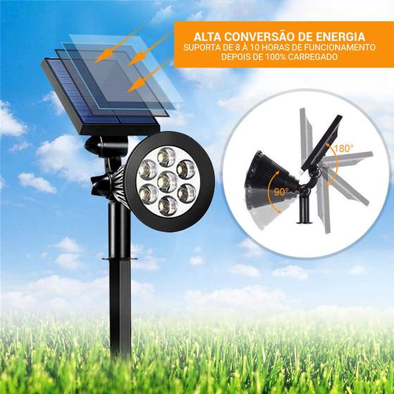 Espeto Refletor Led Spot Solar Externo Jardim Branco Articulado ...