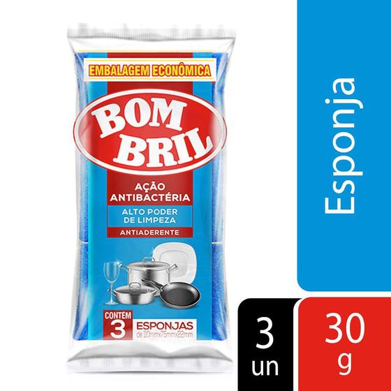 Esponja Multiuso Bombril Antiaderente C/3 Unidades - Esponja Dupla Face ...