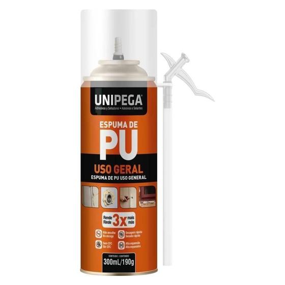 Espuma Expansiva de PU Unipega Uso Geral 190g/300ml - Espuma Expansiva - Magazine Luiza