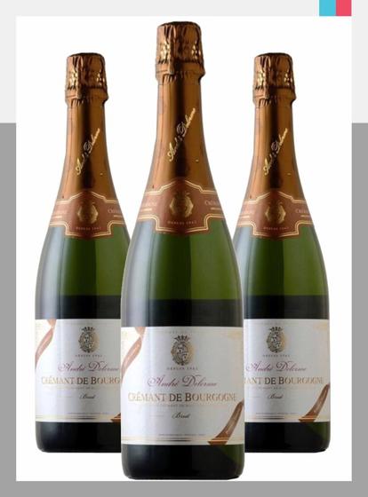 Espumante Andre Delorme Cremant de Bourgogne Kit com 3 Garrafas Oferta ...