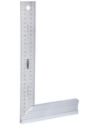 Esquadro com base de alumínio e regua graduada de aço inox insize ...