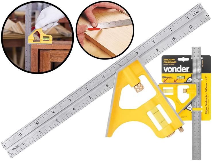 Esquadro Combinado 12 Polegadas Com Régua Deslizante Inoxidável Nível ...