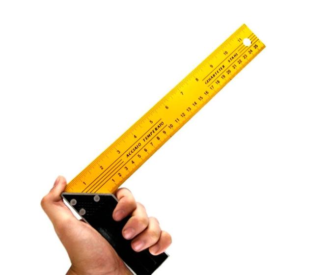 Esquadro Combinado Profissional de aço 30cm 90 Graus com cabo metálico ...