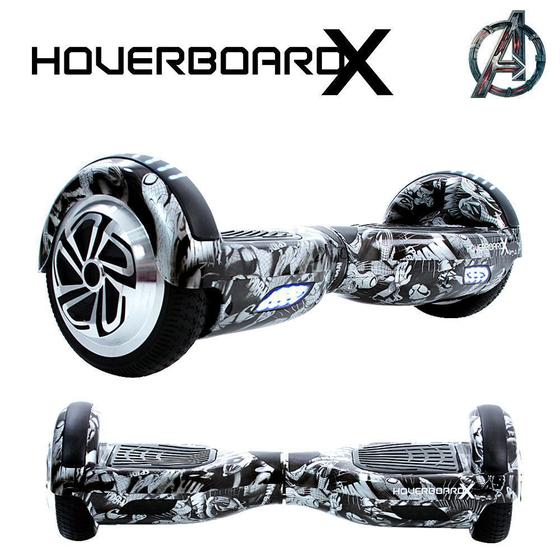 Esqueite Elétrico 6,5" Homem Aranha Preto Branco HoverboardX ...