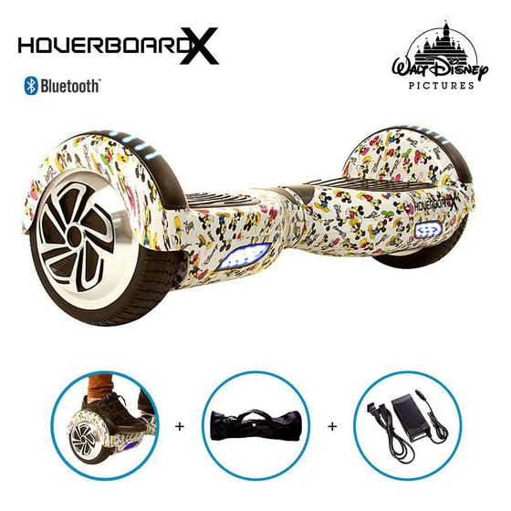 Esqueite Elétrico 6,5 Mickey Mouse Branco HoverboardX Led - Hoverboard ...