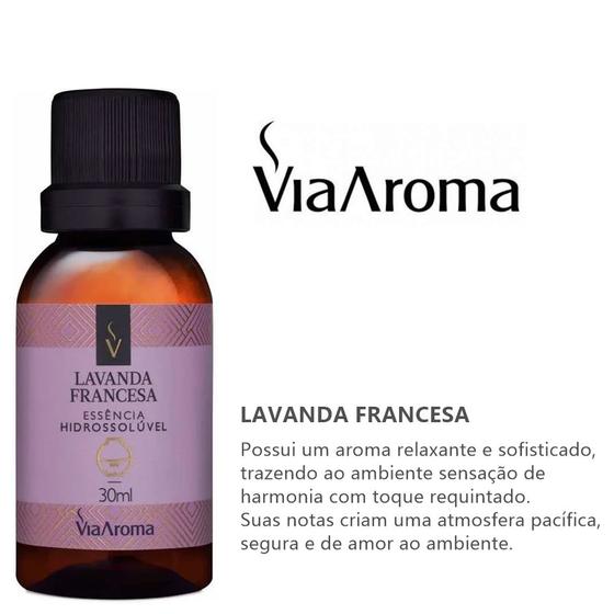 Essencia Hidrossolúvel Via Aroma 30ml para Aromatizador e Difusor - Lavanda Francesa - Essência ...