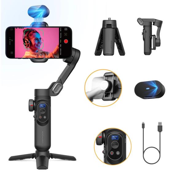 Estabilizador Gimbal De 3 Eixos Para Smartphone AI Face Tracking Para ...