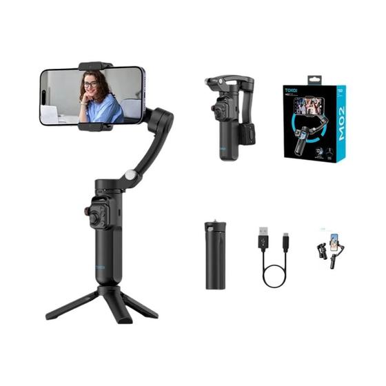 Estabilizador Gimbal Portátil Para Smartphone M02 3 Eixos Com Controle ...