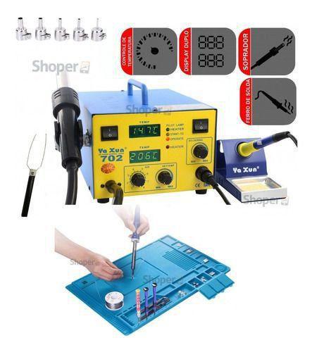 Estação Solda Ar Quente Yaxun 702 + Manta Silicone Esd S-160 - Máquina ...