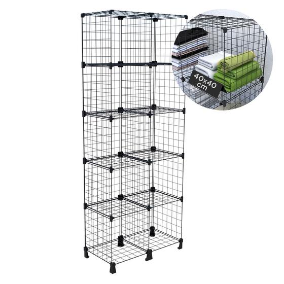 Estante Aramada 10 Nichos 40x40cm para Organizar Roupas Livros Sapatos ...