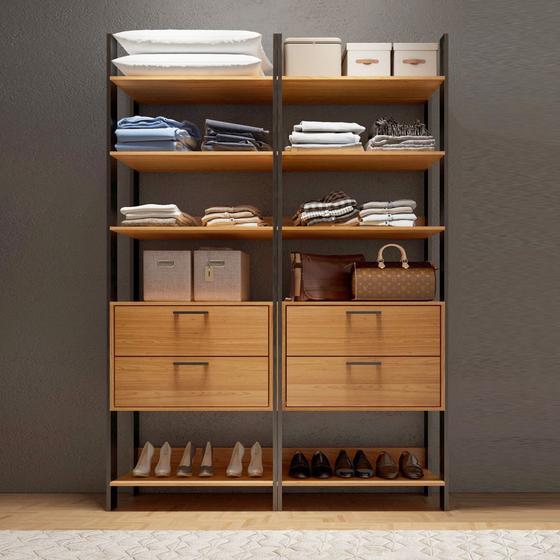 Estante Closet Organizador De Roupas Com 04 Gavetas 100% Mdf - Dalla ...