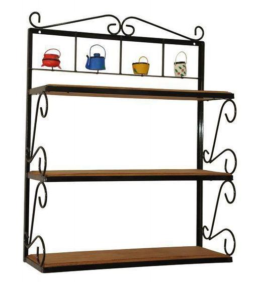 Estante estilo rococo arte mineira em ferro e madeira de demolição ...