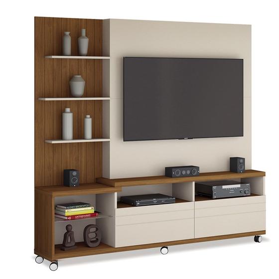 Estante Home Atacama para TV até 60" Germai Off White Freijó - Estante ...