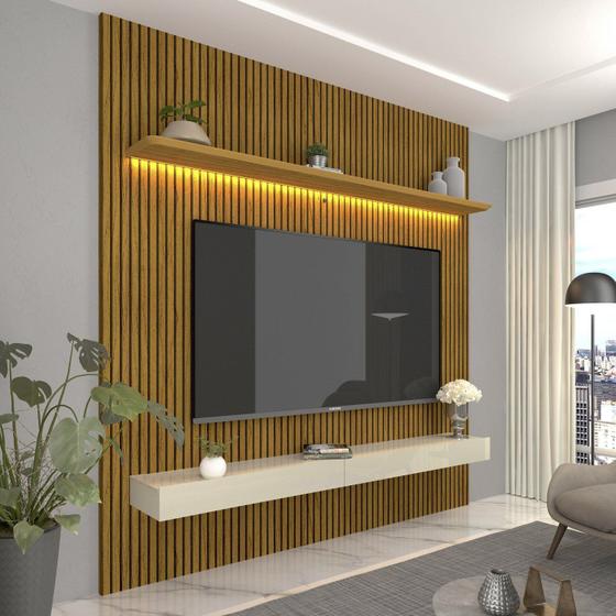 Estante Home Impressão Ripada para TV até 75 Polegadas com Led 179,2cm ...
