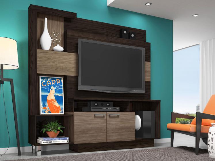 Estante Home para TV 55” Clássica Diego - 2 Portas 3 Prateleiras ...