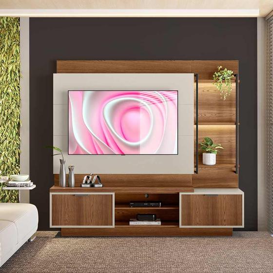 Estante Home para TV 65 polegadas Belmonte Linea Brasil Freijó Off ...