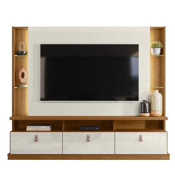 Estante Home Para TV 70 Polegadas 207cm Bilbao Lukaliam Freijo/Off White Perolizado - Estante ...