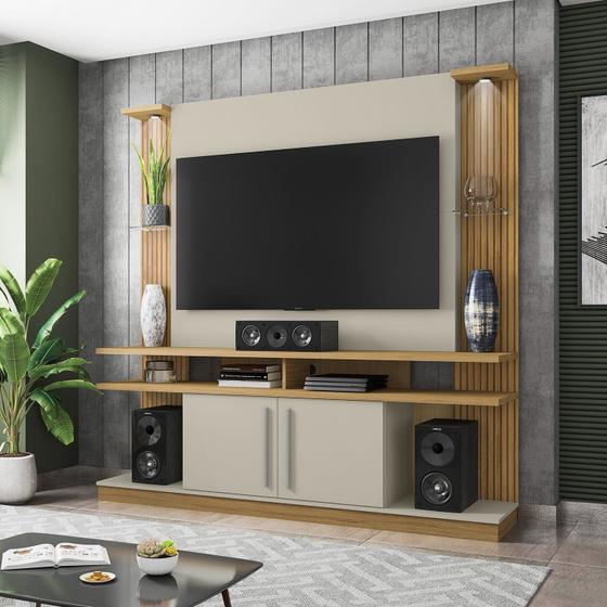 Estante Home para TV até 60 Polegadas com Led e Prateleiras de Vidro ...