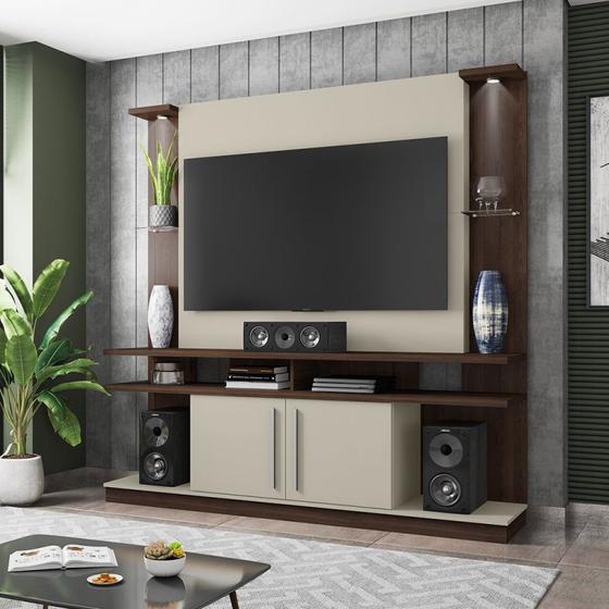 Estante Home para TV até 60 Polegadas com LED e Prateleiras de Vidro ...