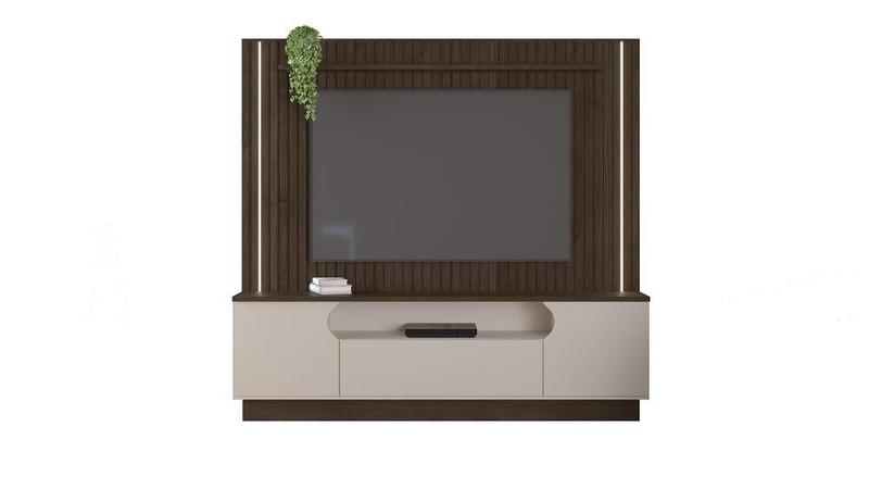 Estante Home Ripado com LED para TV até 65 Polegadas 2 Portas 1 Gaveta ...