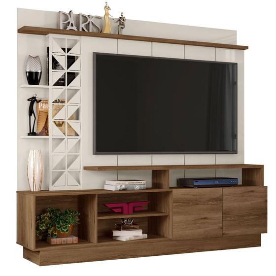 Estante Home Theater para TV até 65 Polegadas Sala de Estar Vivaz Canela/Off White - Frade ...