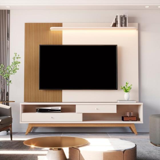 Estante Home Theater para Tv até 75 Polegadas com Led Ripado Impressão ...