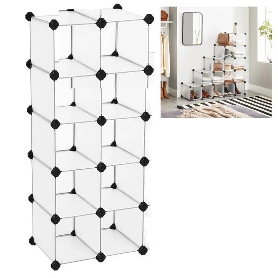 Estante modular 10 modulos sapateira guarda roupa organizador multiuso ...