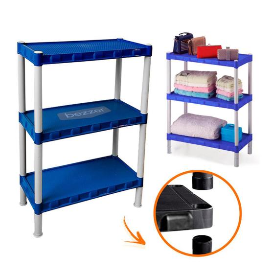 Estante Modular Prateleiras 3 Andares Plástica Organizador Para Casa ...