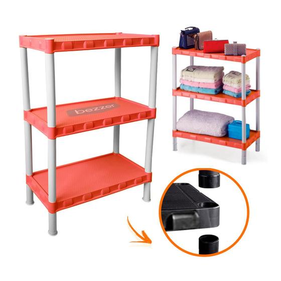 Estante Modular Prateleiras 3 Andares Plástica Organizador Para Casa ...