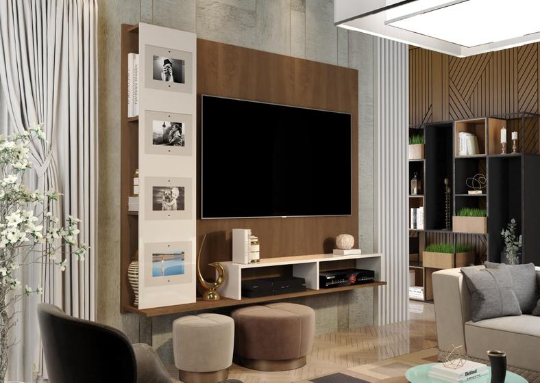 Estante Painel Para Tv Até 55 Pol Estrela Freijo Off White Giga Moveis ...