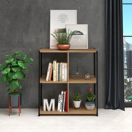 Estante Para Livros Com Prateleiras e Lateral em Aço 80 cm - Web Office ...