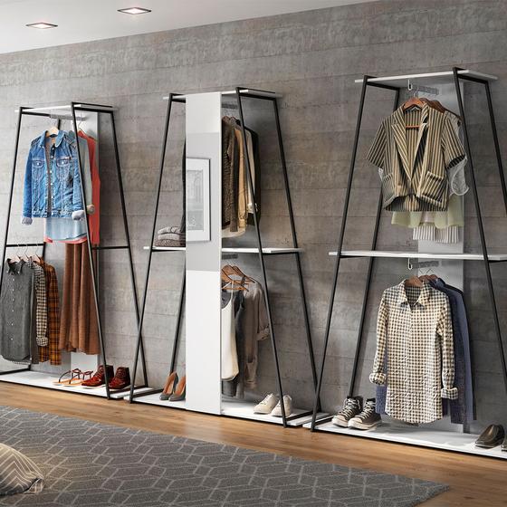 Estante Para Roupas Tog Com Espelho Be Mobiliário - Estantes - Magazine ...