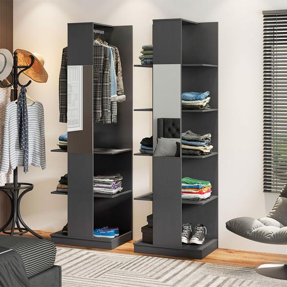 Estante Para Roupas Tog Com Espelho e Prateleiras Be Mobiliário ...