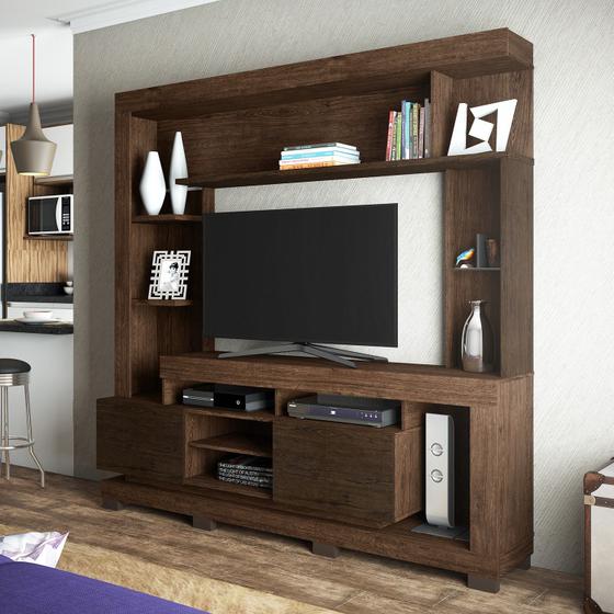 Estante para TV até 50 Polegadas Thalia Linea Brasil Castanho/Wengue ...